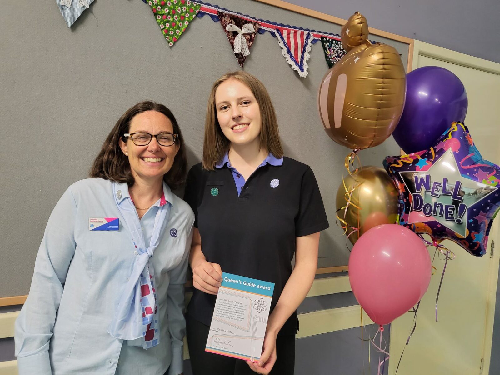Queen's Guide award for Rebecca - Girlguiding Manchester